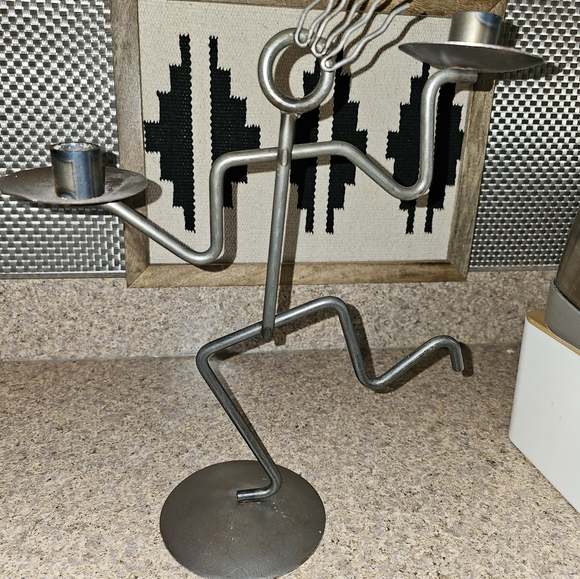 Accents | Vintage 197s Handmade Iron Sculpture Man Candleholder Artisan ...